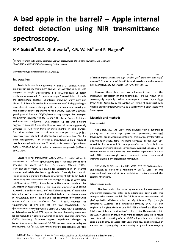 (PDF) A bad apple in the barrel : Apple Internal defect detection using ...