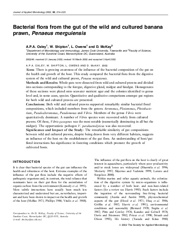 (PDF) Bacterial flora from the gut of the wild and cultured banana ...