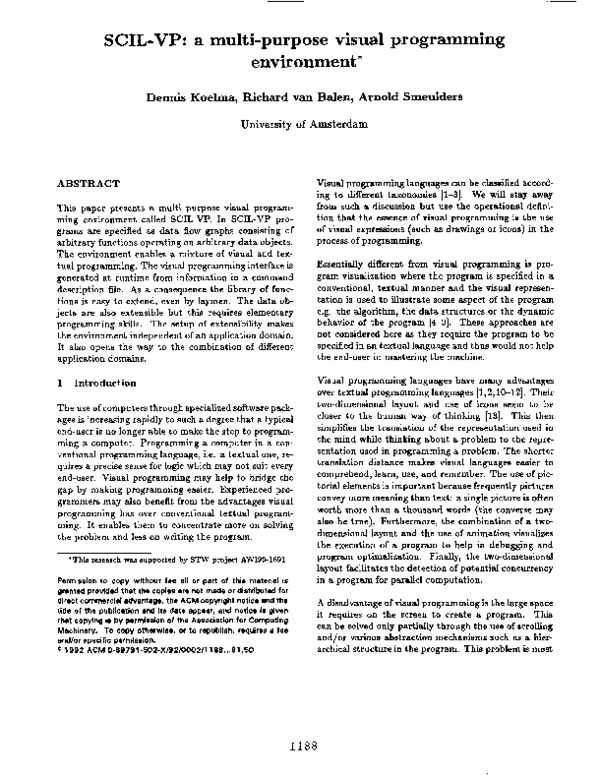 (PDF) SCIL-VP: a multi-purpose visual programming environment