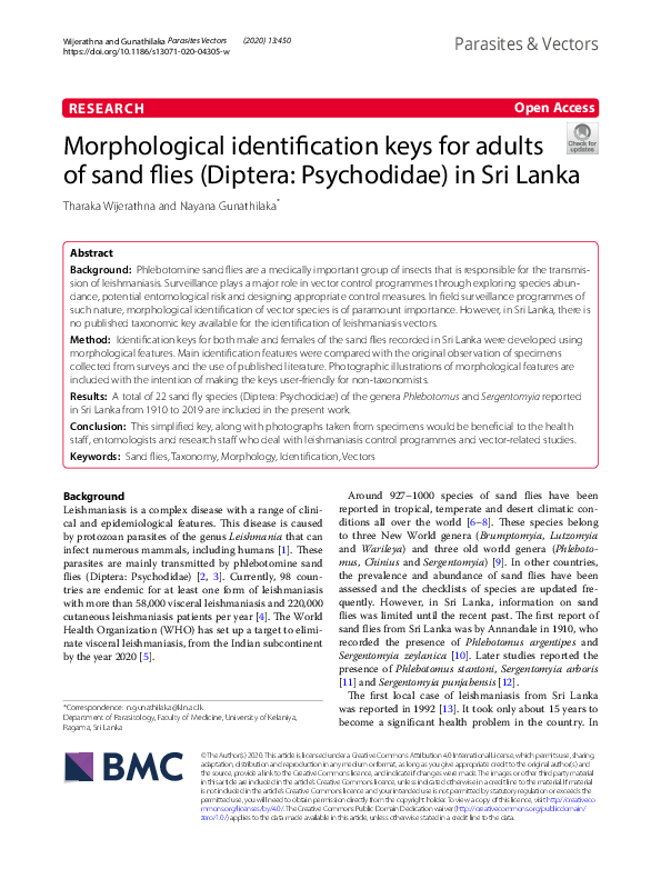 (PDF) Morphological identification keys for adults of sand flies ...