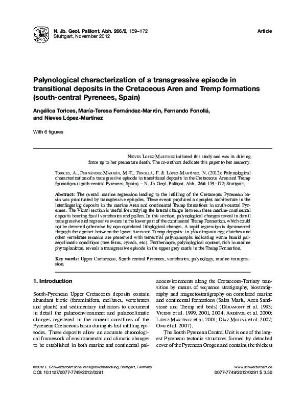 (PDF) Palynological characterization of a transgressive episode in ...