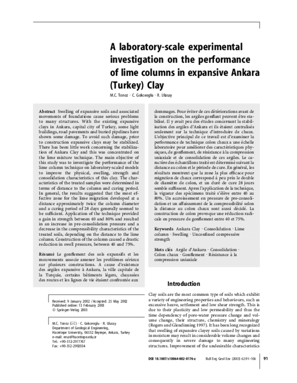 (PDF) Compressibility of a Fat clay mixed with aggregates | Ahmed ...