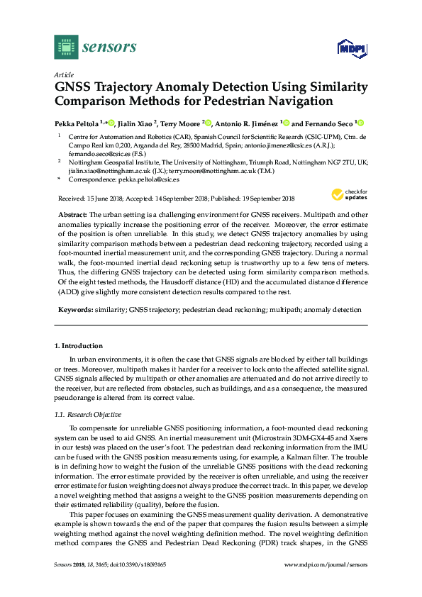 Pdf Gnss Trajectory Anomaly Detection Using Similarity Comparison