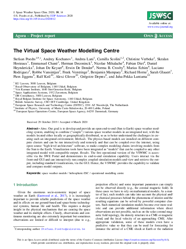 (PDF) The Virtual Space Weather Modelling Centre