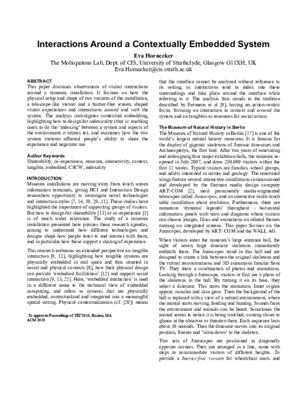 (PDF) Interactions Around a Contextually Embedded System | Eva ... (PDF) Interactions Around a Contextually Embedded System | Eva ...