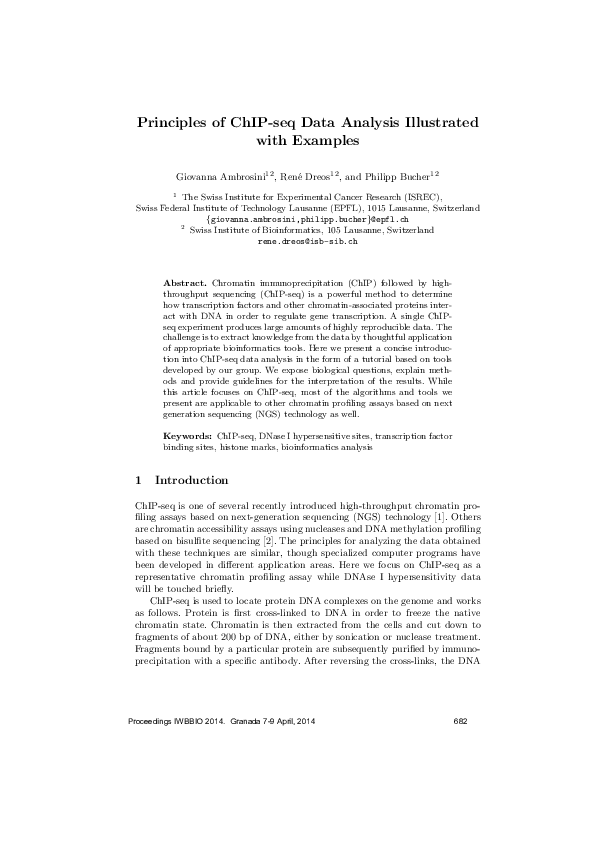 (PDF) Principles of ChIP-seq Data Analysis Illustrated with Examples