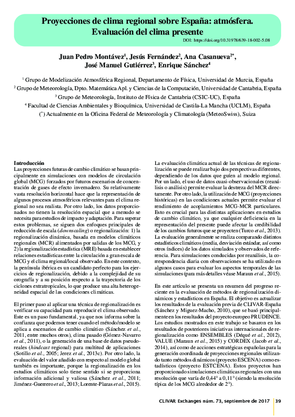 (PDF) Proyecciones de clima regional sobre España: atmósfera ...