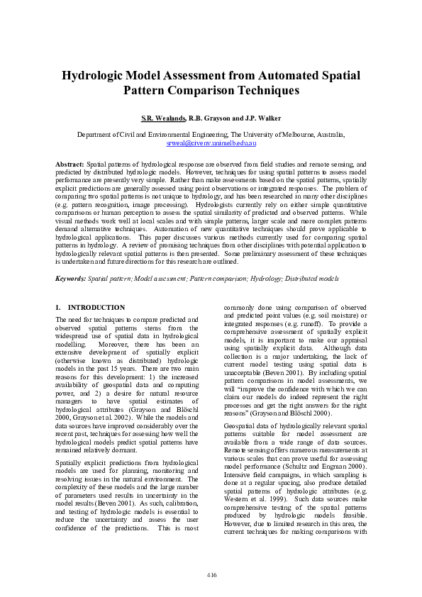 (PDF) Automated Techniques for Assessing Hydrologic Models