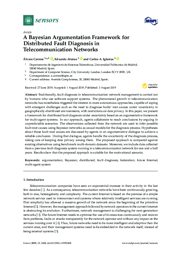 (PDF) A Bayesian Argumentation Framework for Distributed Fault Diagnosis in Telecommunication ...