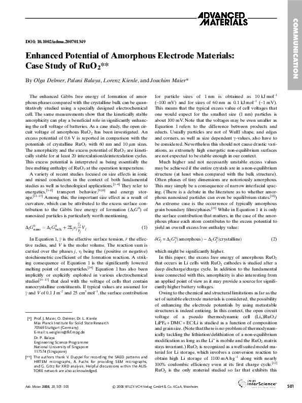 (PDF) Enhanced Potential of Amorphous Electrode Materials: Case Study ...