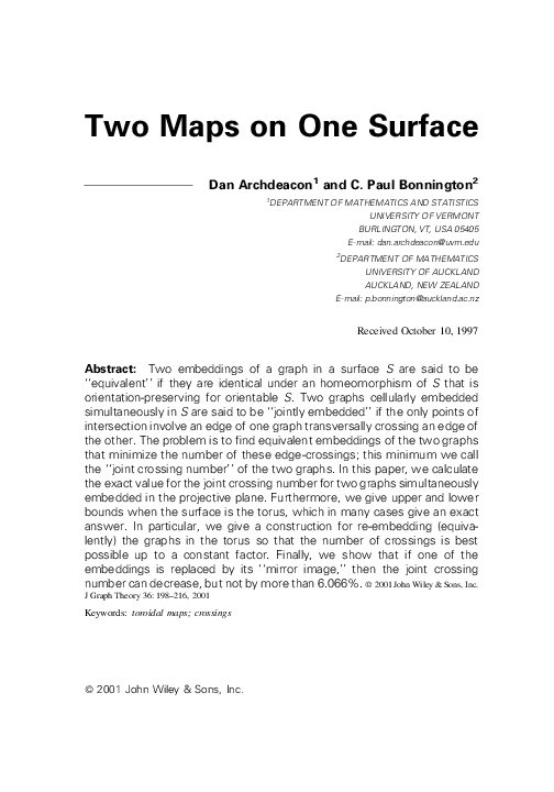 (PDF) Two Maps on One Surface