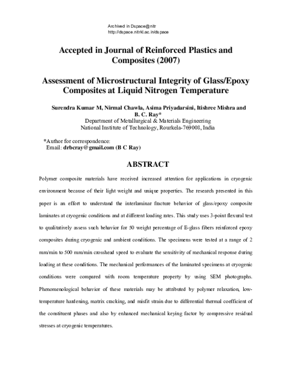 (PDF) Accepted in Journal of Reinforced Plastics and Composites (2007 ...