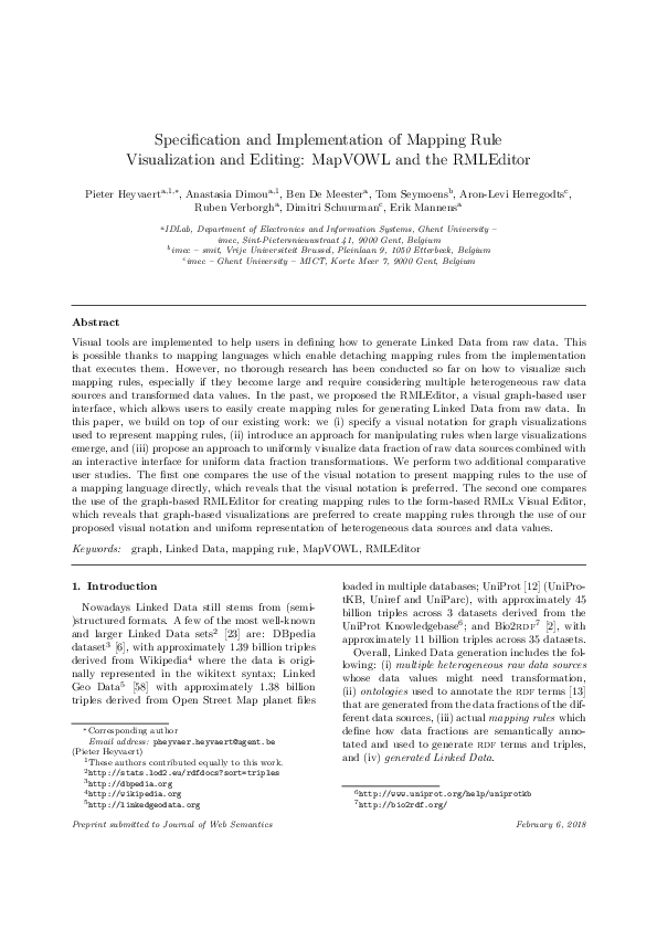 (PDF) Specification and Implementation of Mapping Rule Visualization and Editing: MapVOWL and ...