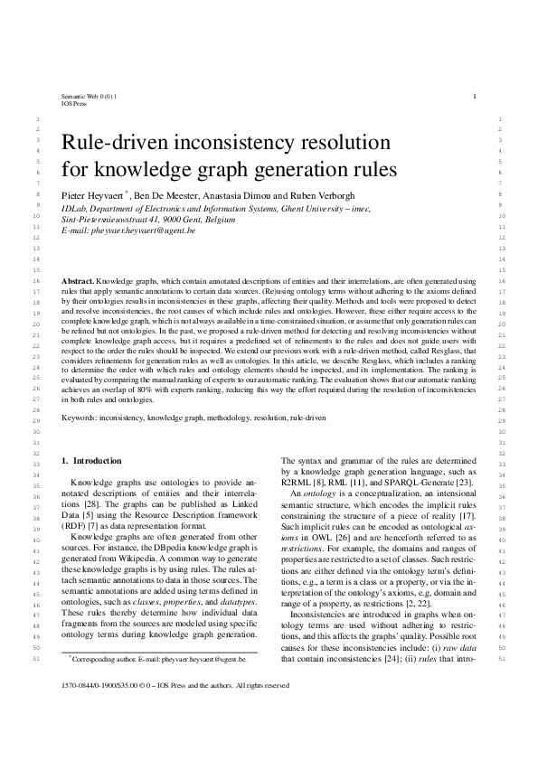 (PDF) Rule-driven inconsistency resolution for knowledge graph generation rules