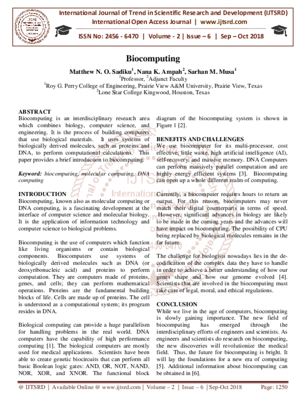 (PDF) Biocomputing