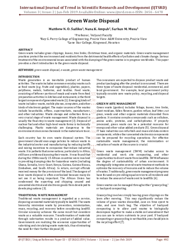 (PDF) Green Waste Disposal