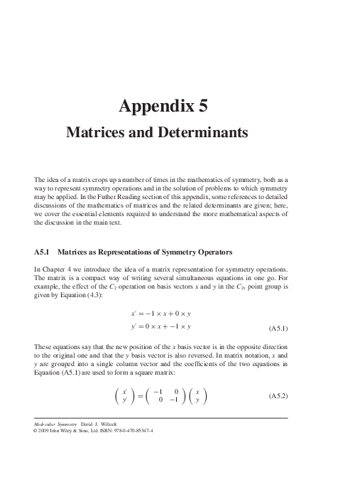 (PDF) Appendix 5: Matrices and Determinants