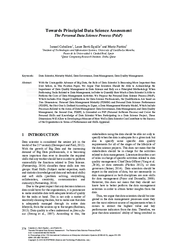 (PDF) Towards Principled Data Science Assessment - The Personal Data ...