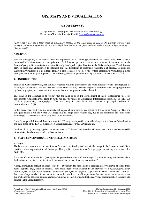 (PDF) GIS, Maps and Visualisation
