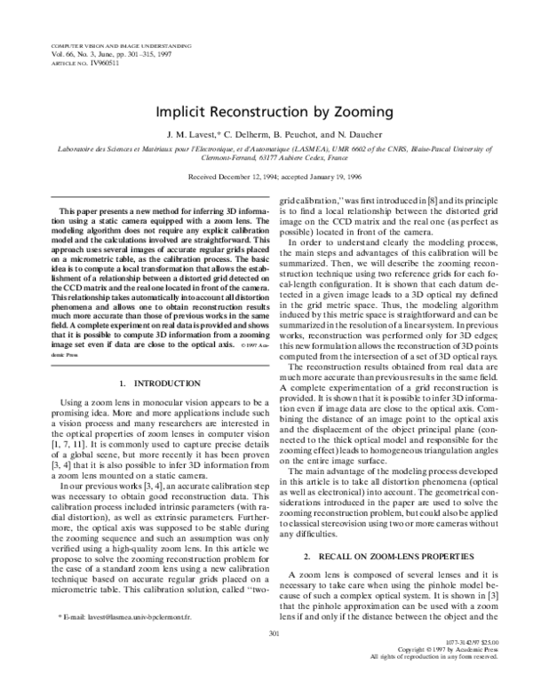 (PDF) Implicit Reconstruction by Zooming