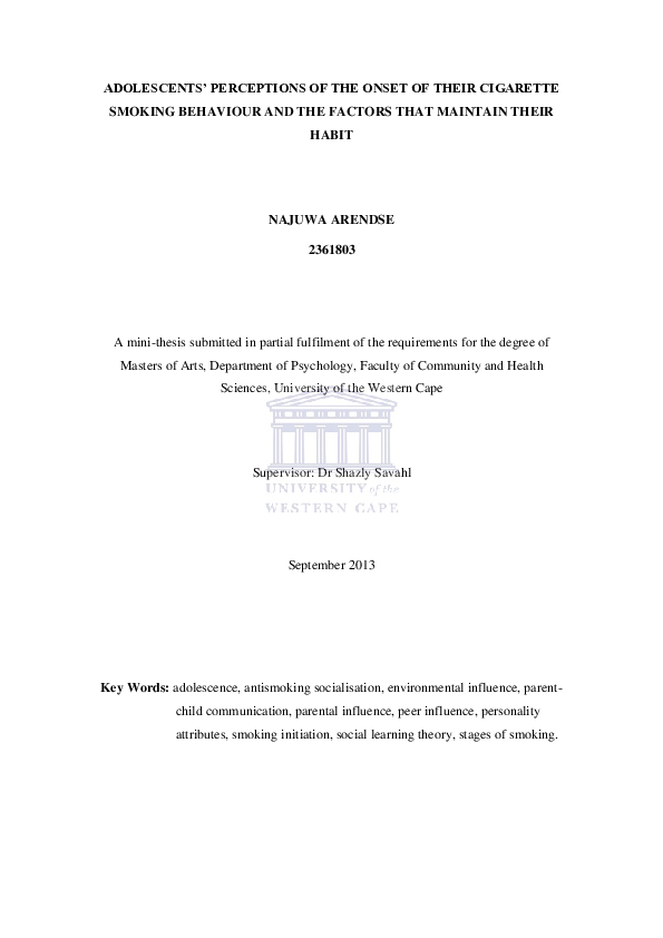 (PDF) A mini-thesis submitted in partial fulfilment of the requirements ...