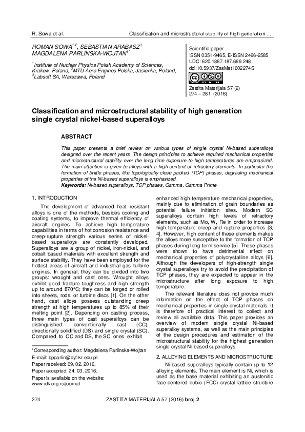 (PDF) Classification and microstructural stability of high generation ...
