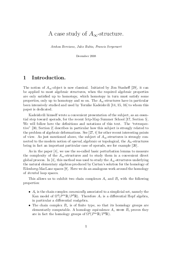 (PDF) A case study of A1-structure