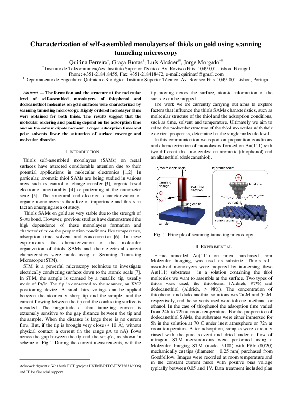 (PDF) Characterization of self-assembled monolayers (SAMs) on silicon ...