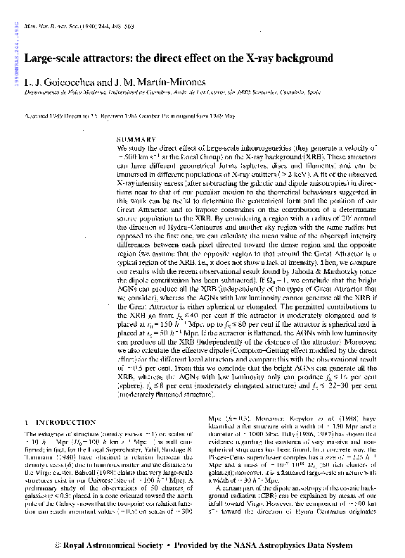 Pdf Large Scale Attractors The Direct Effect On The X Ray Background