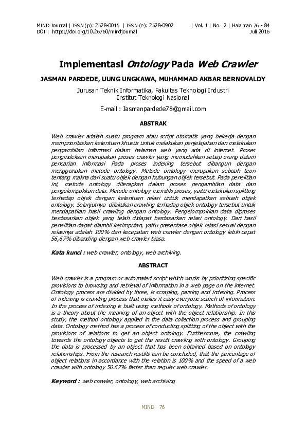 (PDF) Implementasi Ontology Pada Web Crawler | Uung Ungkawa - Academia.edu
