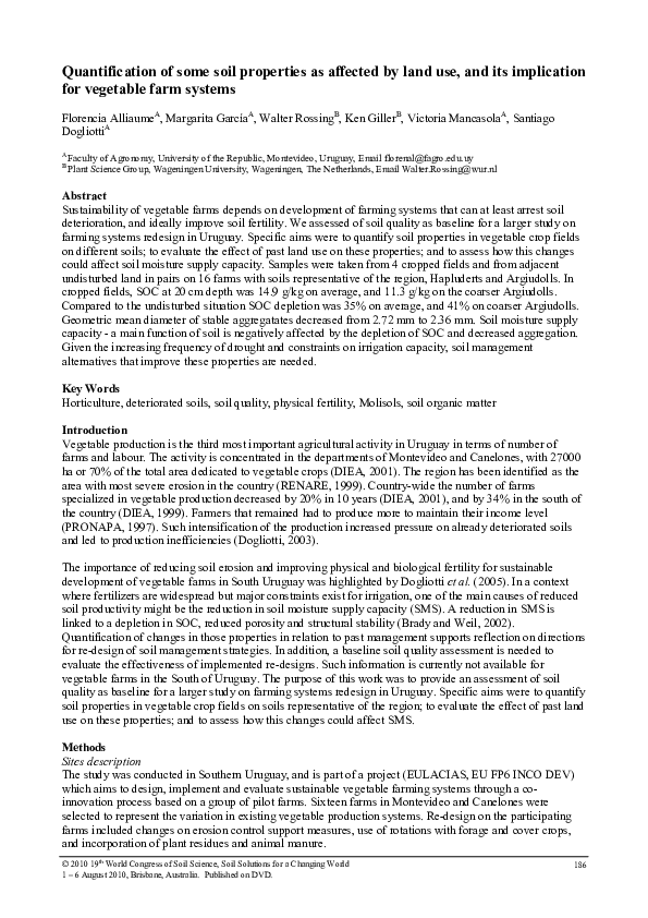 (PDF) Quantification of some soil properties as affected by land use ...