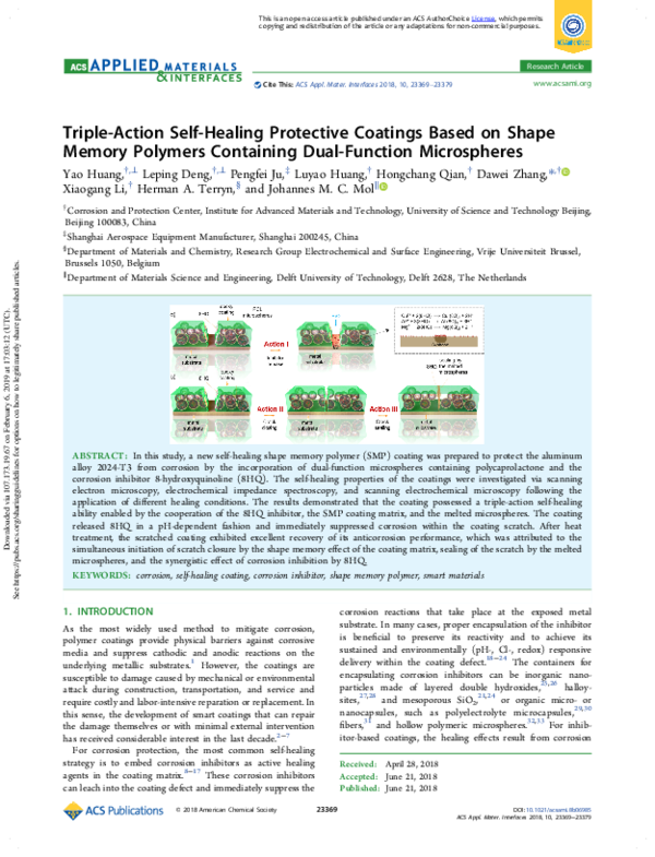(PDF) Triple-action self-healing protective coatings based on shape ...