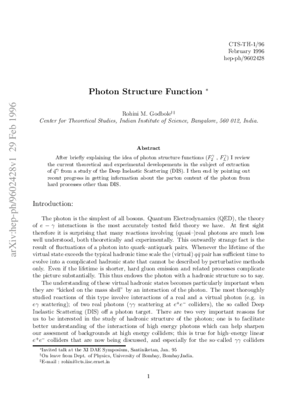 (PDF) Photon Structure Function