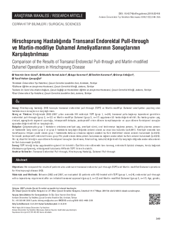 (PDF) Comparison of the Results of Transanal Endorectal Pull-through ...