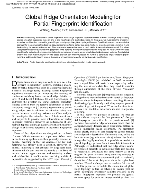 (PDF) Global Ridge Orientation Modeling for Partial Fingerprint ...