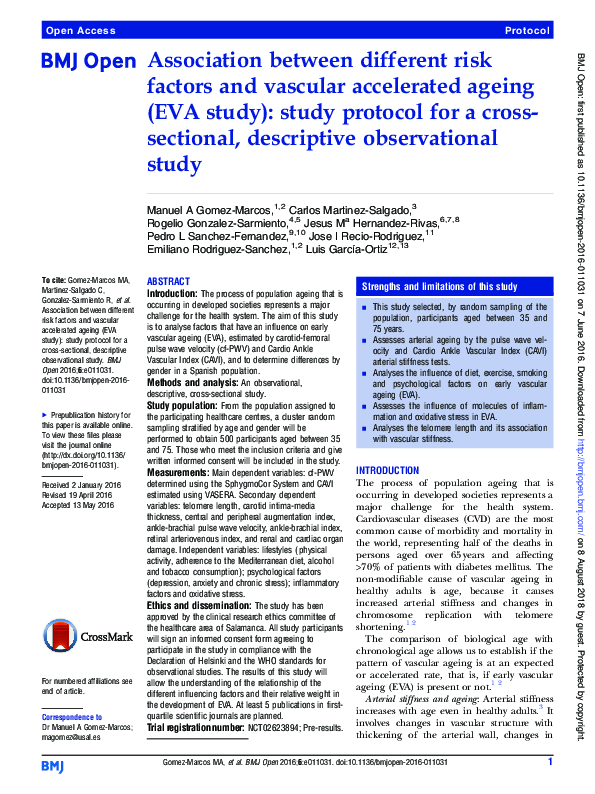 (PDF) Association between different risk factors and vascular ...