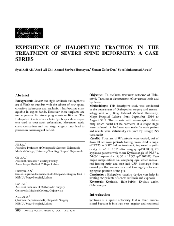 (PDF) Experience of Halopelvic Traction in the Treatment of Severe ...