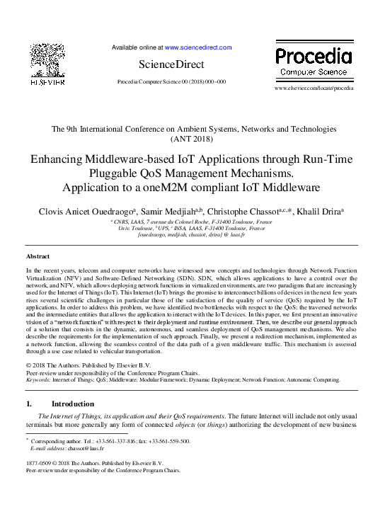 Pdf Enhancing Middleware Based Iot Applications Through Run Time Pluggable Qos Management