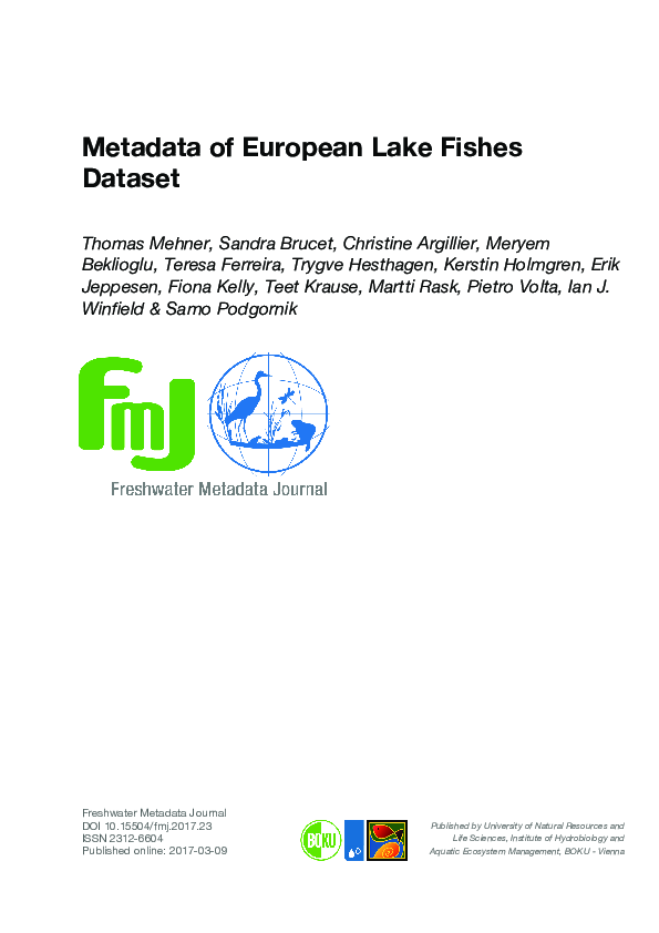 (PDF) Metadata of European Lake Fishes Dataset