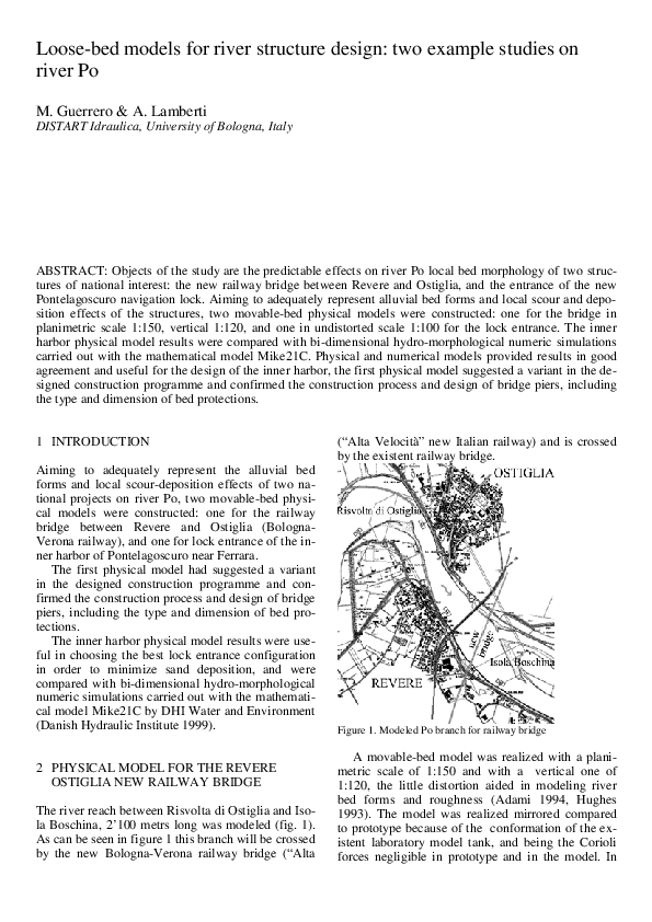 (PDF) Loose-bed models for river structure design: Two example studies ...