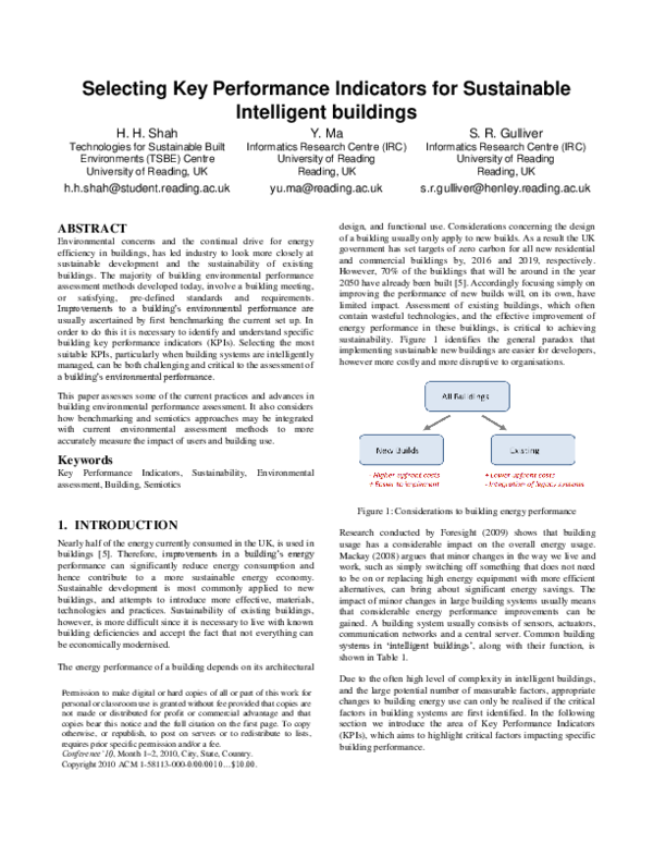 (PDF) Selecting key performance indicators for sustainable intelligent ...