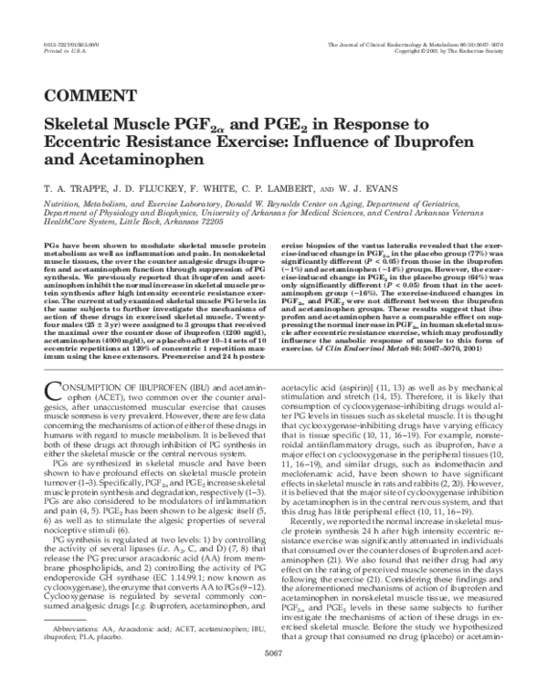 (PDF) Skeletal Muscle PGF2 and PGE2 in Response to Eccentric Resistance Exercise: Influence of ...
