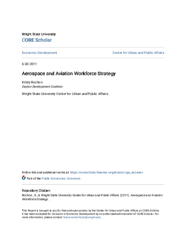 (PDF) Aerospace and Aviation Workforce Strategy