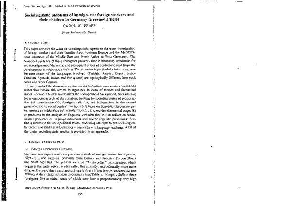 (PDF) Sociolinguistic problems of immigrants: foreign workers and their children in Germany (a ...