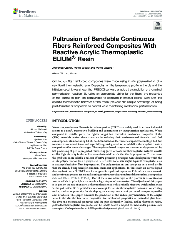 (PDF) Pultrusion of Bendable Continuous Fibers Reinforced Composites ...