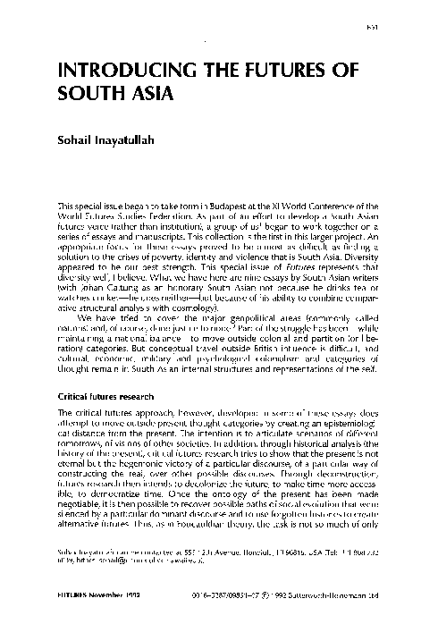 (PDF) Introducing the futures of South Asia