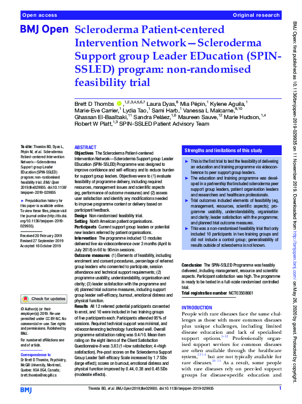 (PDF) Scleroderma Patient-centered Intervention Network—Scleroderma ...