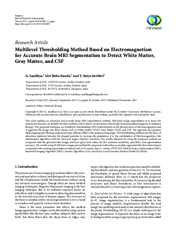 (PDF) Multilevel Thresholding Method Based on Electromagnetism for Accurate Brain MRI ...