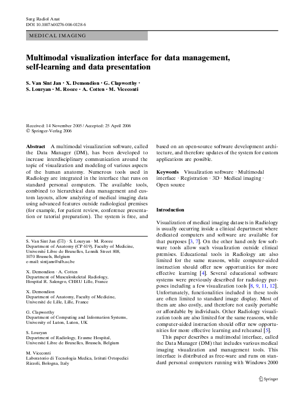 (PDF) Multimodal visualization interface for data management, self-learning and data presentation