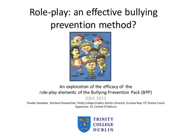 (PDF) Role-play: an effective bullying prevention method? An ...